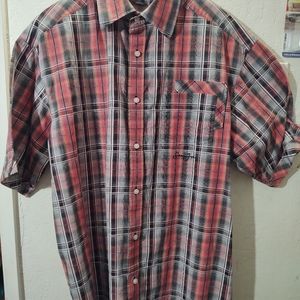 Sean John | Shirts | Sean John Red Black Herringbone Check Plaid Button ...